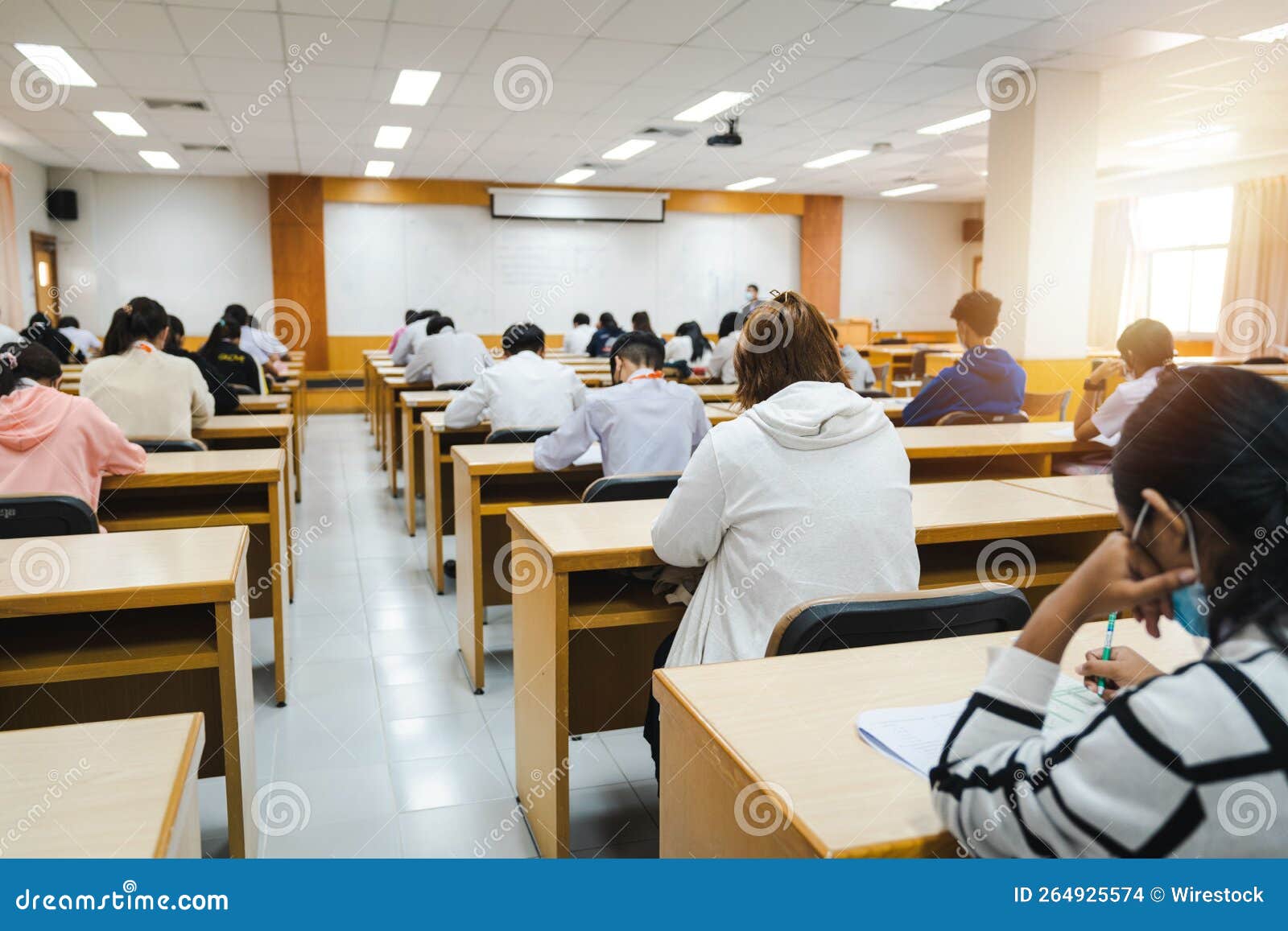View of Students Writing Final Examination Papers in the Classroom ...