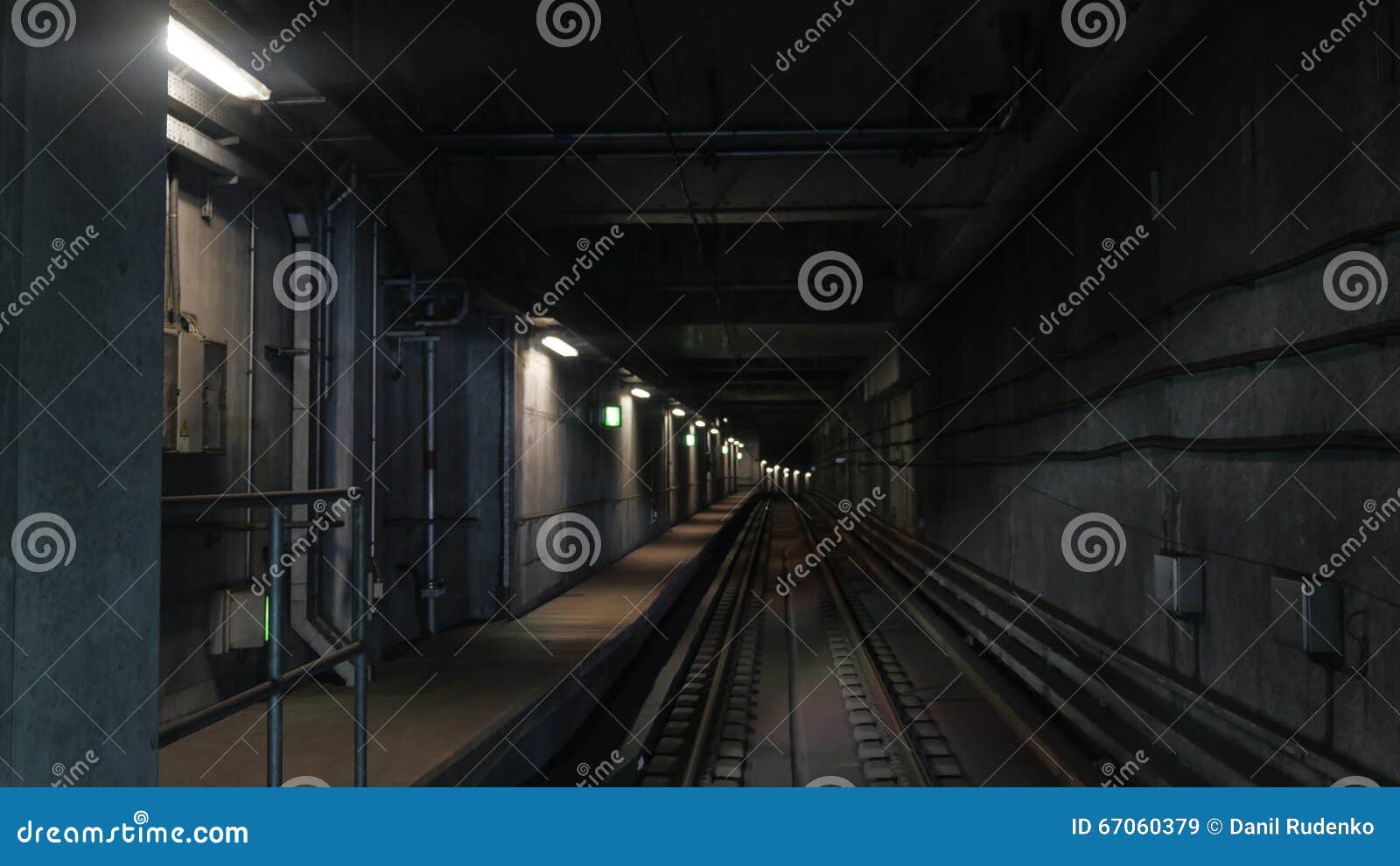 View on subway rails stock image. Image of cable, metro - 67060379