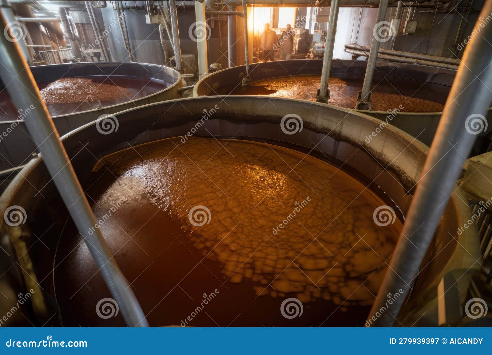 View of the Sugar Refining Process, with Molasses Being Separated from ...