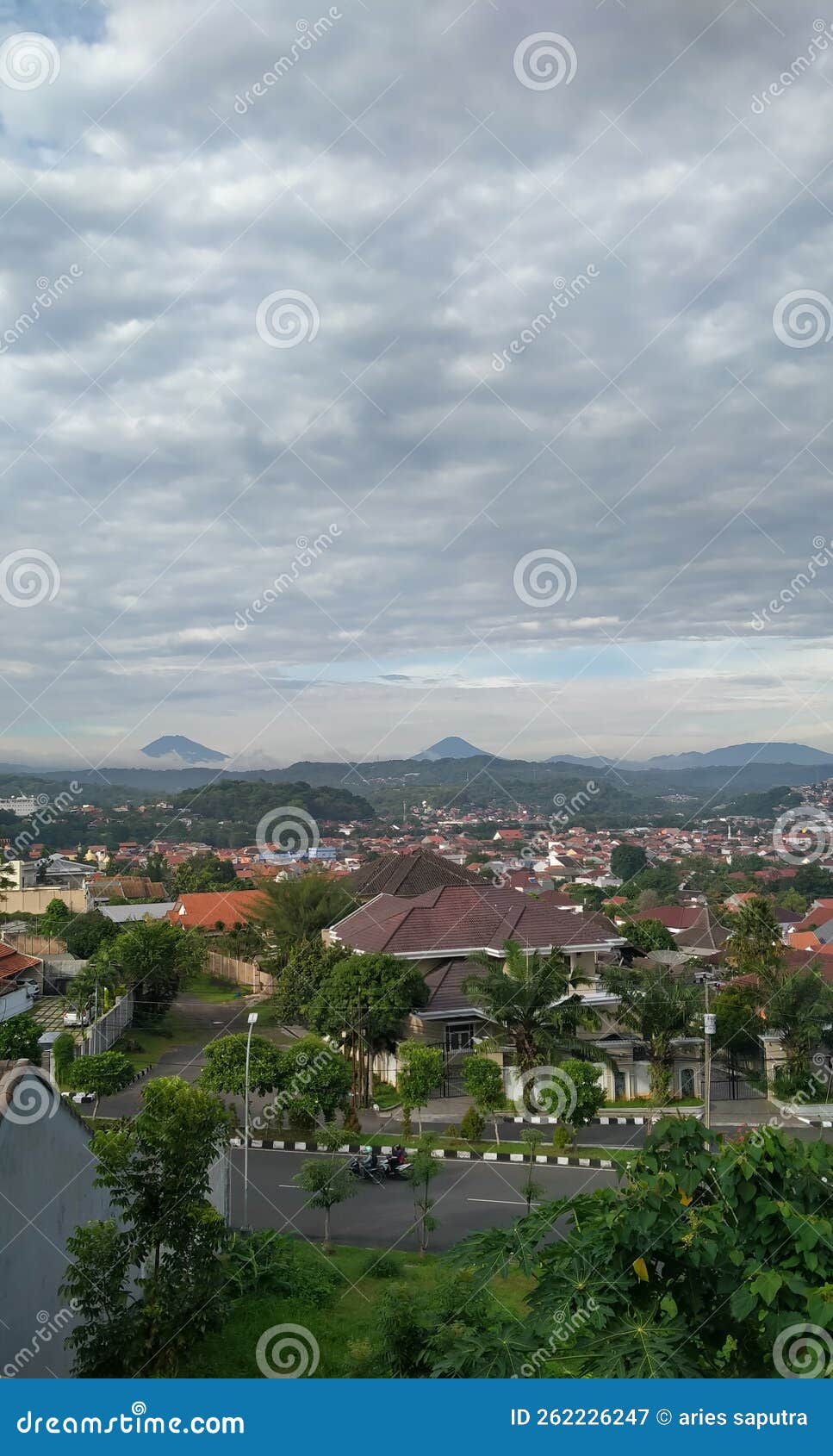 View of Sumbing Sindoro and Prau Mount Stock Image - Image of sumbing ...