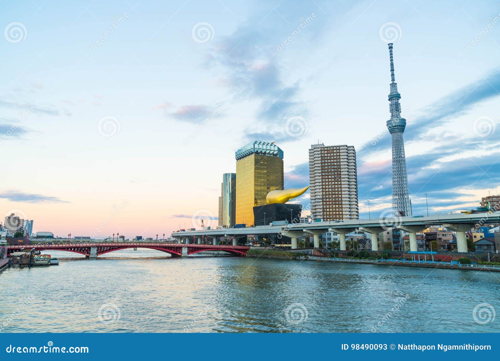 View of Sumida River stock image. Image of skytree, tokyo - 98490093