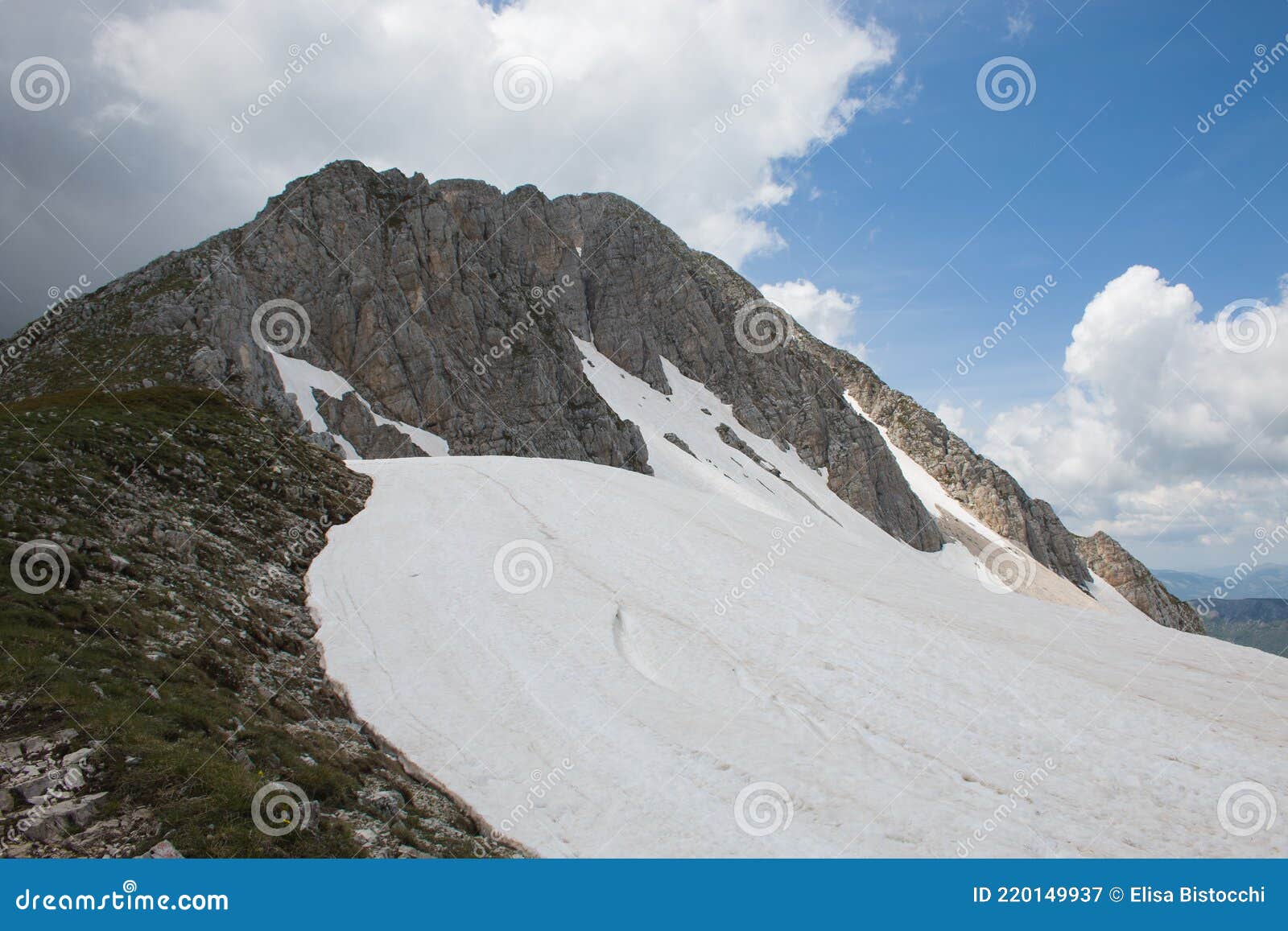 View of the Summit of Mount Terminillo with Many Snow in the Spring ...