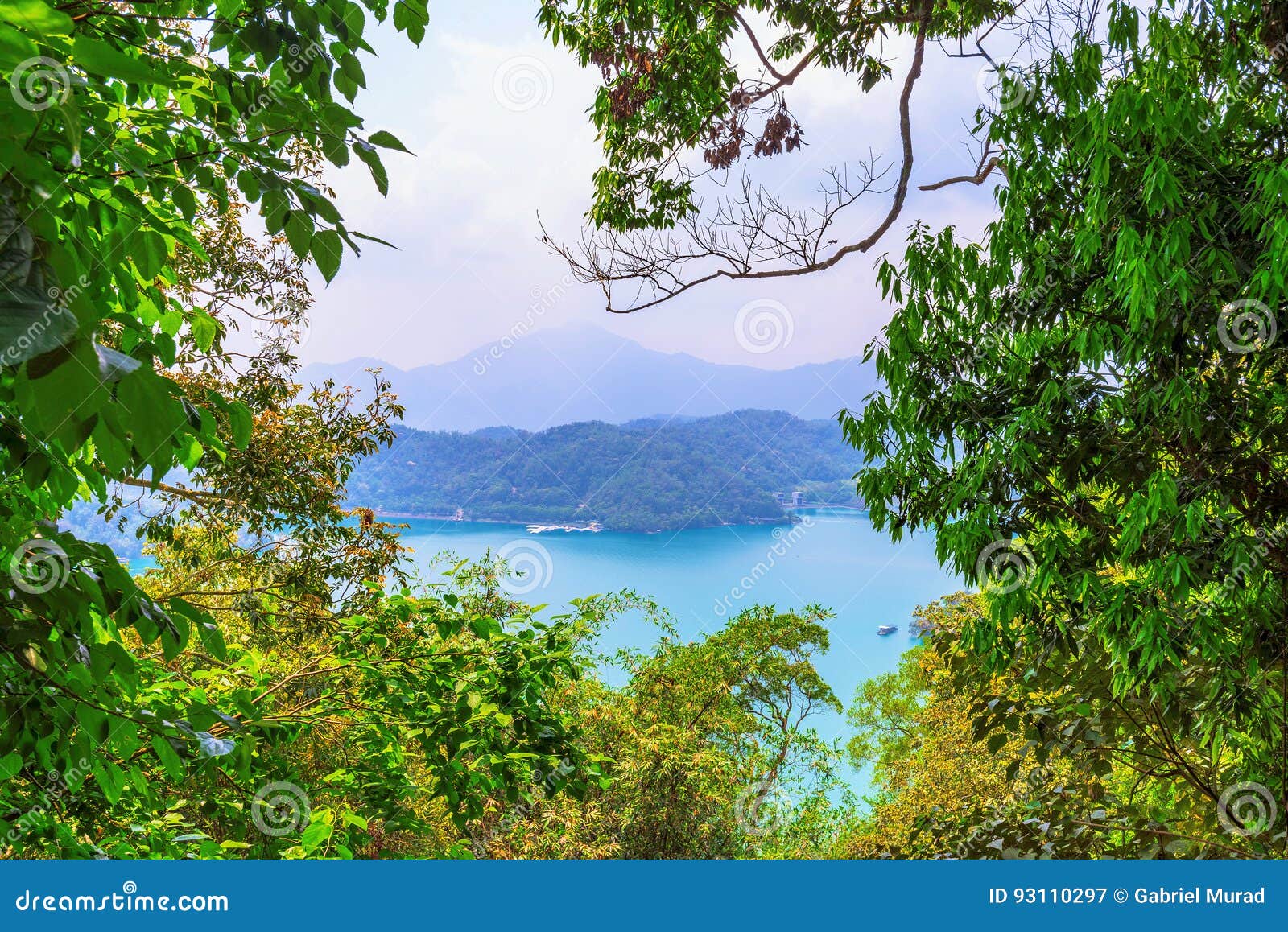 View of Sun Moon Lake stock image. Image of serene, sightseeing - 93110297