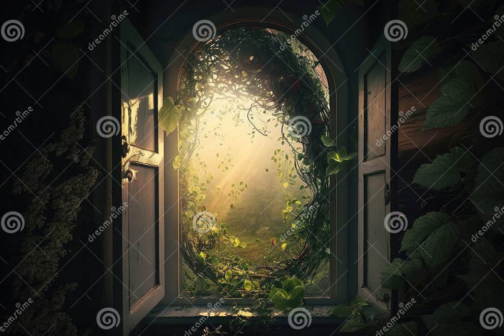 A View of the Sun Rays Shining through a Window, with a Glimpse of ...