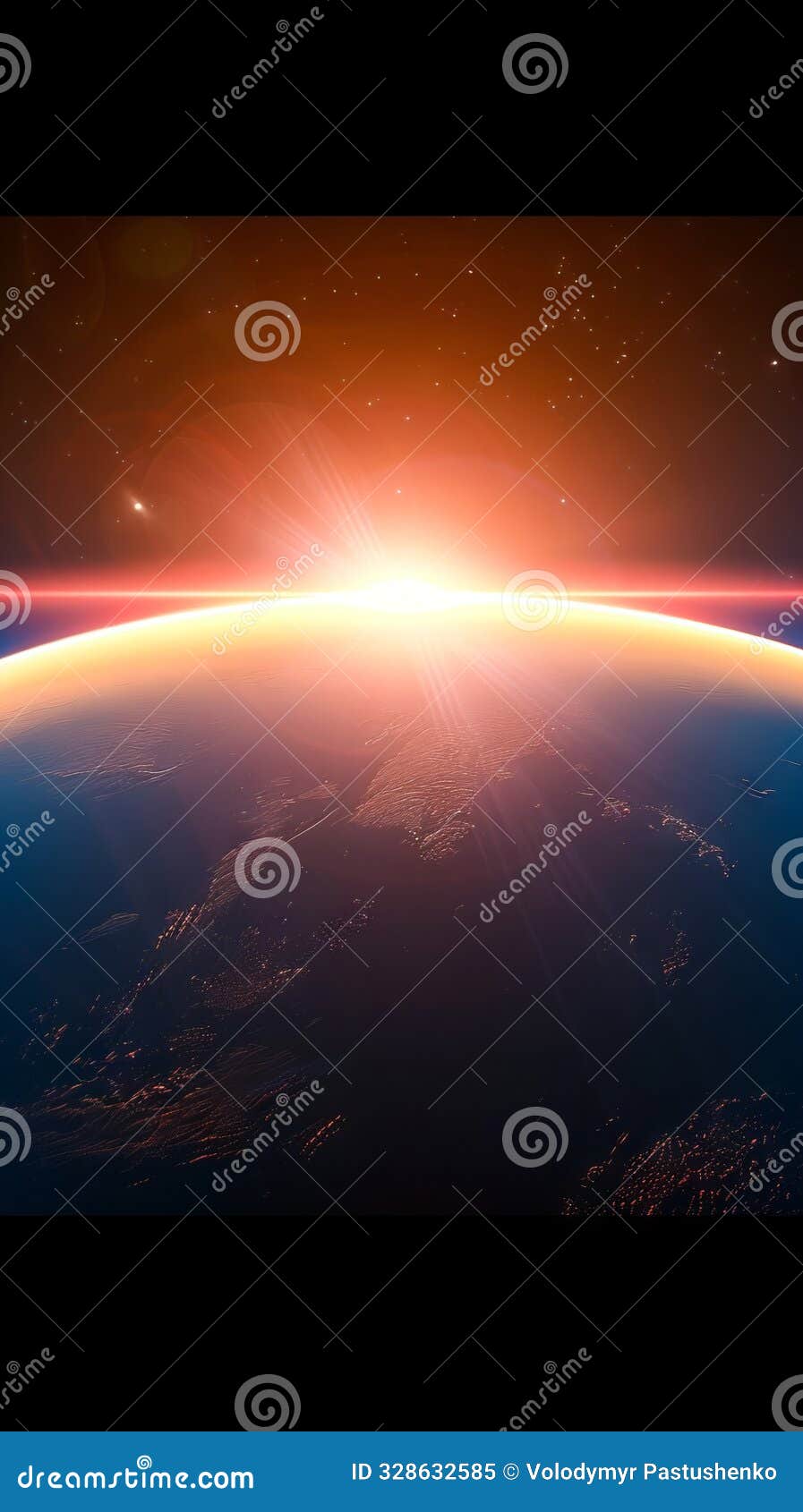 A View of the Sun Rising Over the Earth from Space Stock Image - Image ...