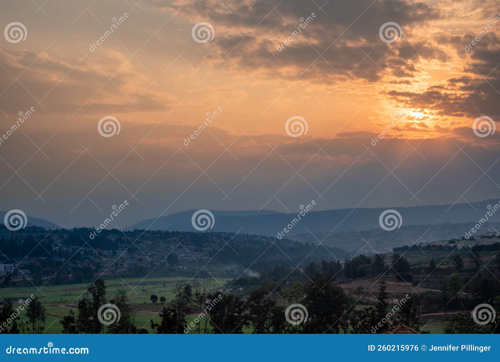 Sunset Over the Hills in Kigali, Rwanda Stock Photo - Image of travel ...