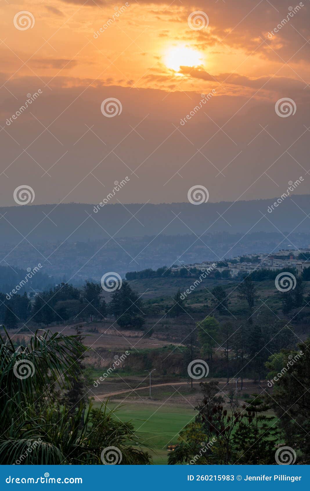 Sunset Over the Hills in Kigali, Rwanda Stock Image - Image of outdoor ...