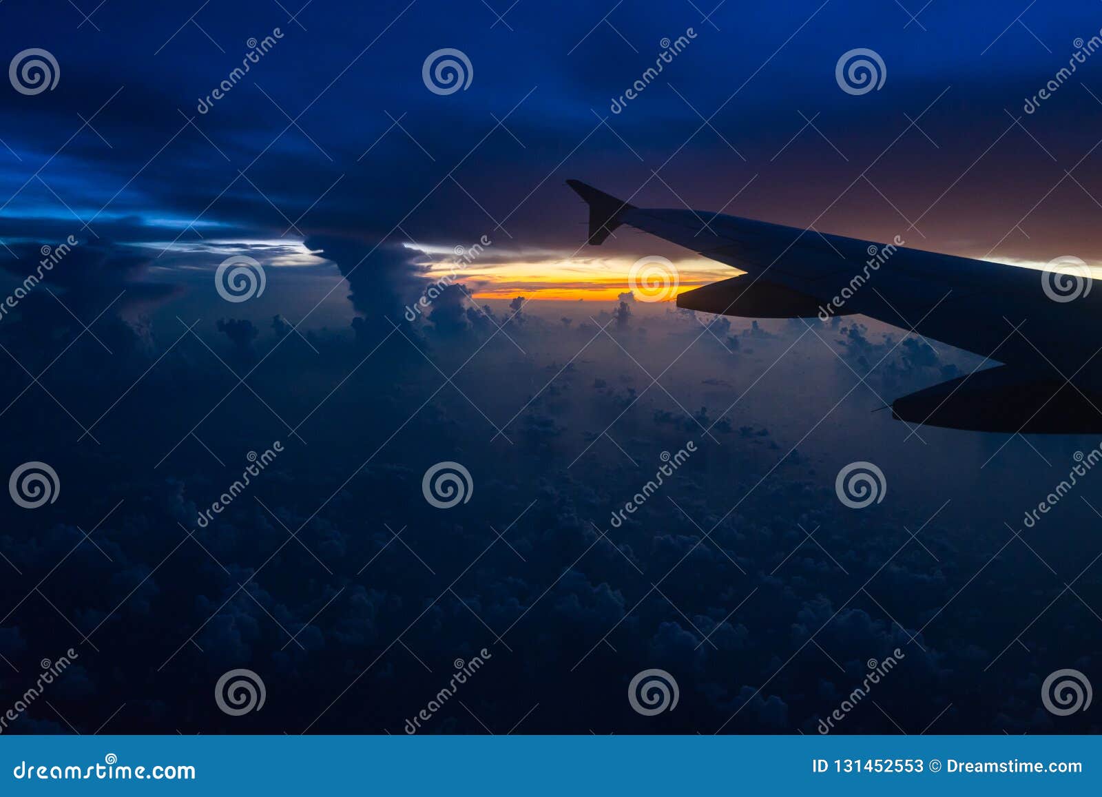 View the Sunrise and Clouds from the Flight Window Stock Image - Image ...