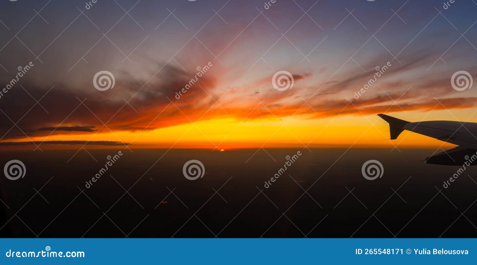 View of sunset stock image. Image of aircraft, panorama - 265548171