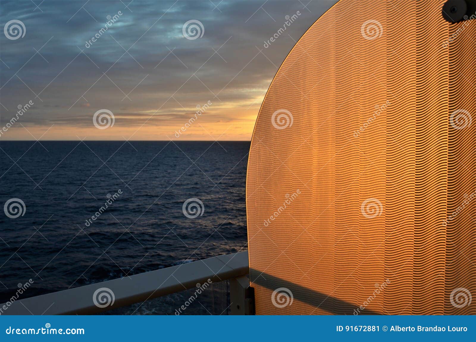 View of the Sunset on the Balcony. Stock Image - Image of orange ...