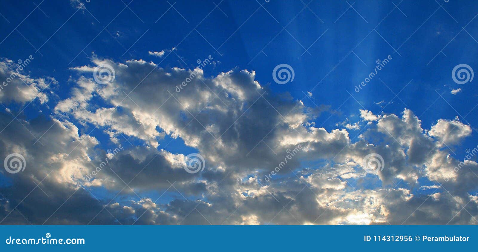 RADIATING CLOUDS and LIGHT SHAFTS Stock Photo - Image of sunset ...