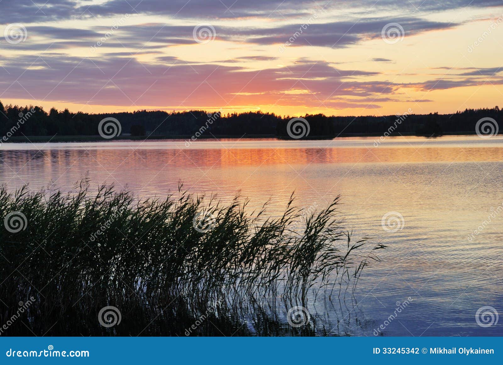 View of the Sunset Over the Lake Stock Photo - Image of outdoors ...