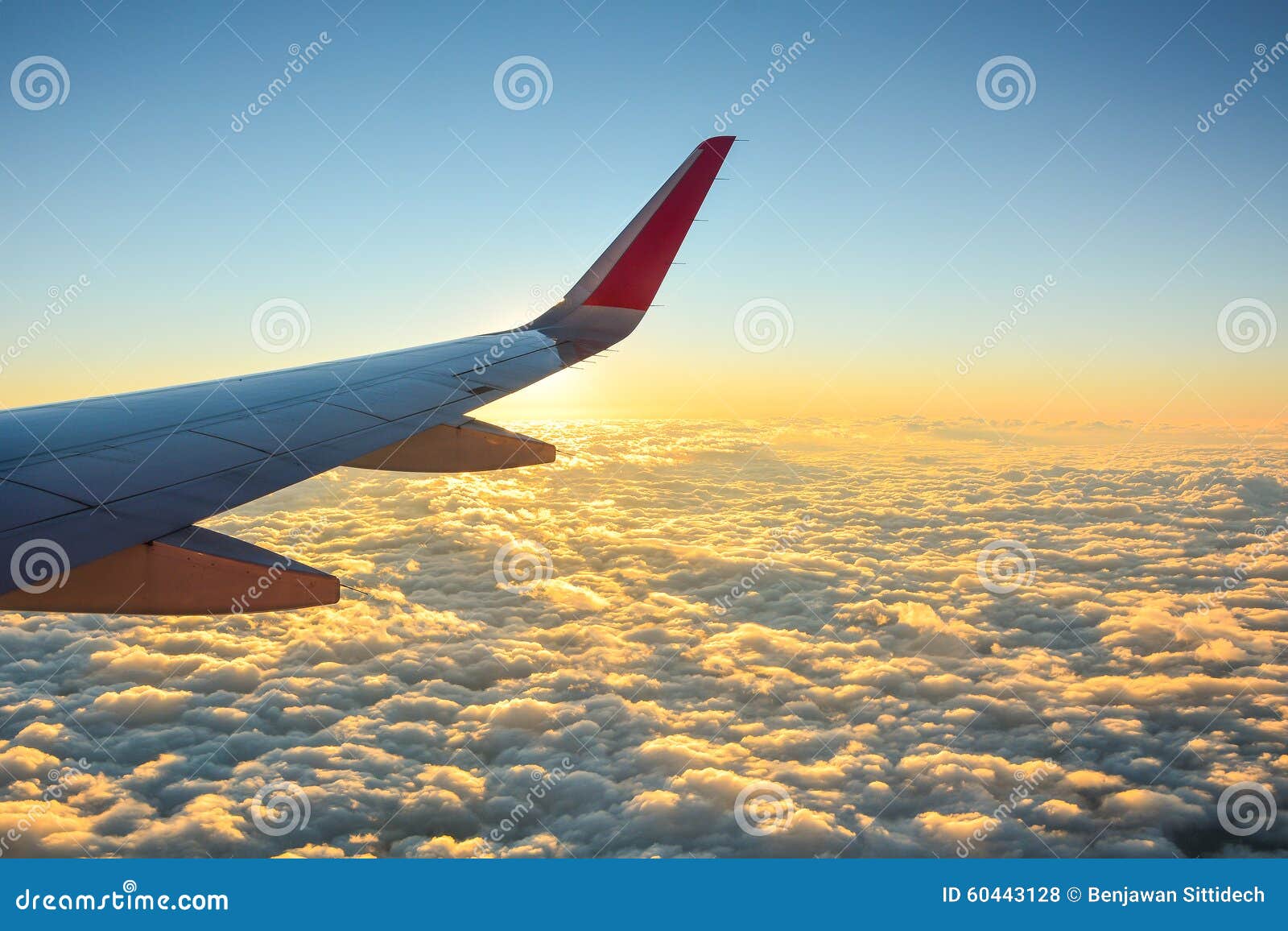 View Of Sunset Sky From The Airplane Royalty-Free Stock Image ...