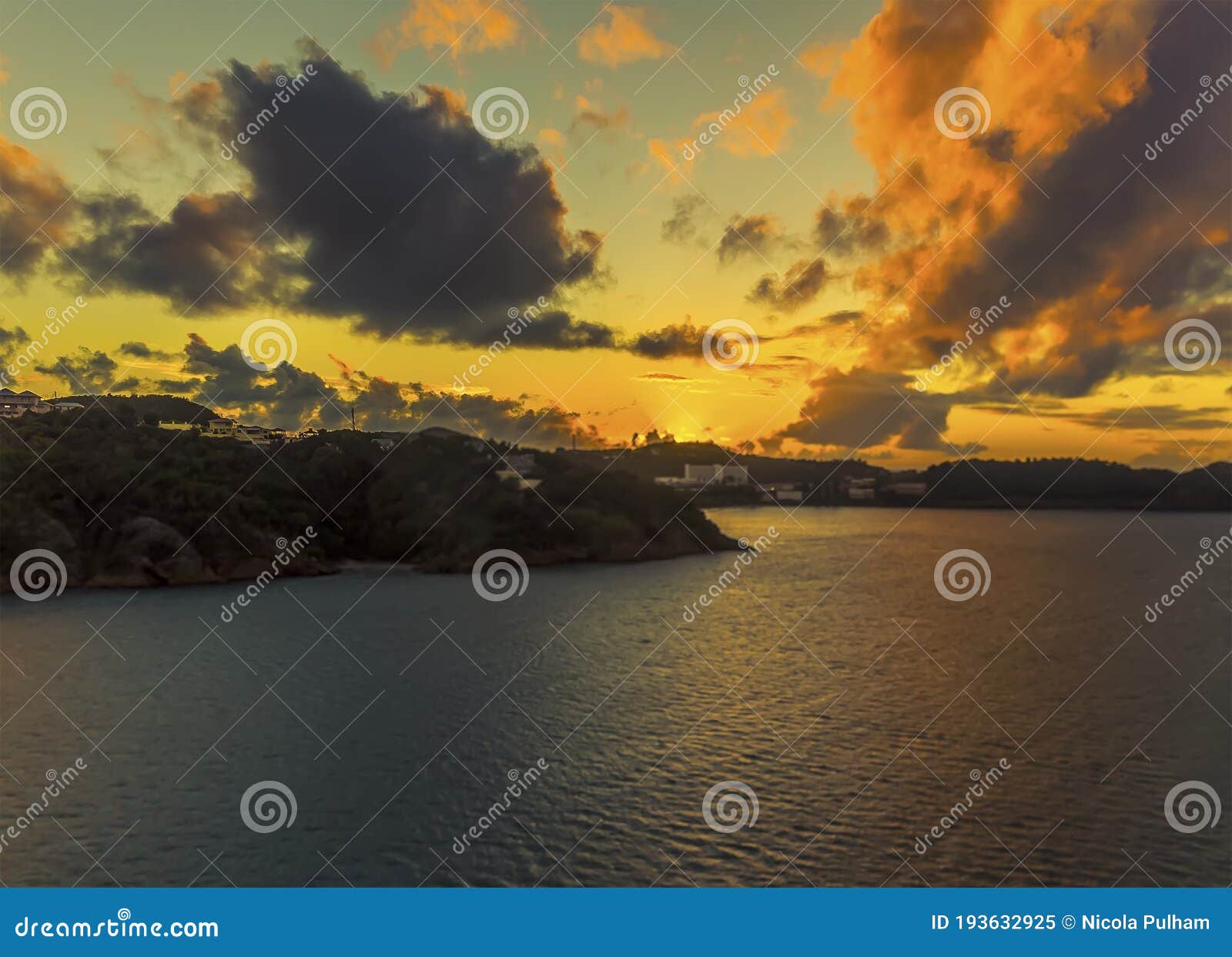 A View of the Sunset from St Johns, Antigua Stock Image - Image of ...
