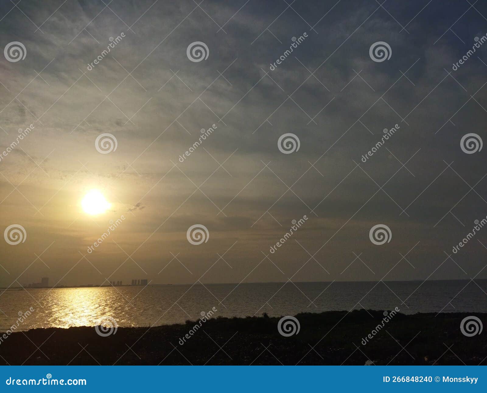 View of the Sunset by the Wide Sea Stock Photo - Image of view, wide ...