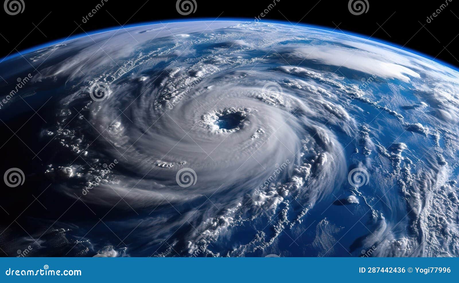 A View of a Super Typhoon Over the Ocean from Space on Earth. Created ...