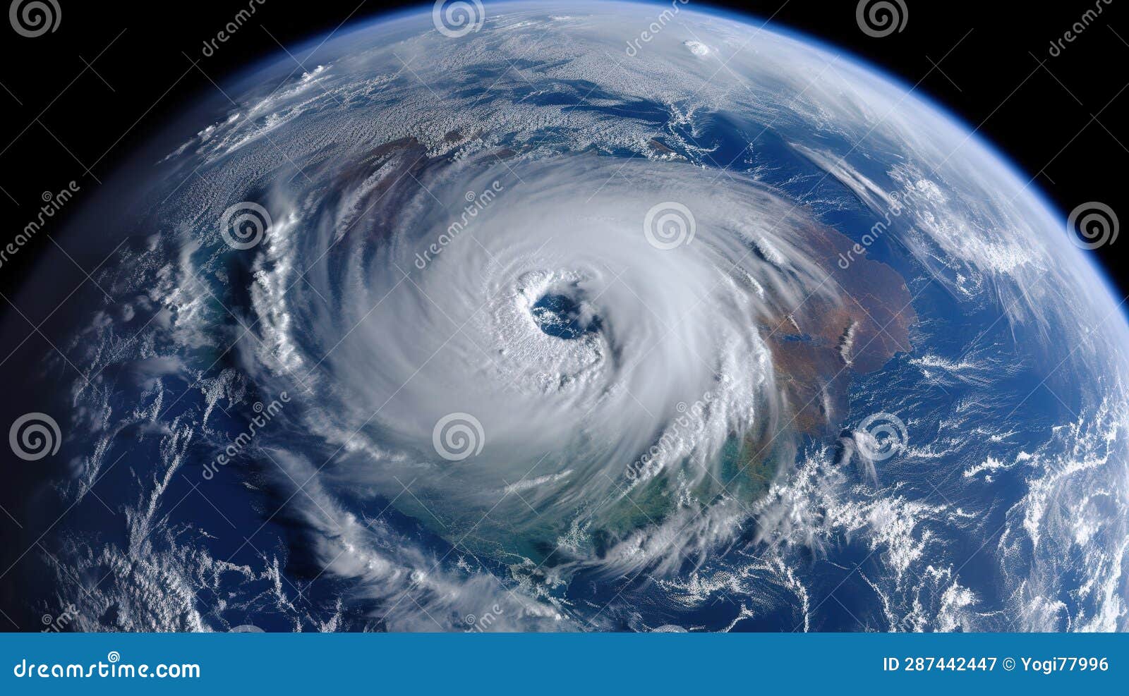 A View of a Super Typhoon Over the Ocean from Space on Earth. Created ...