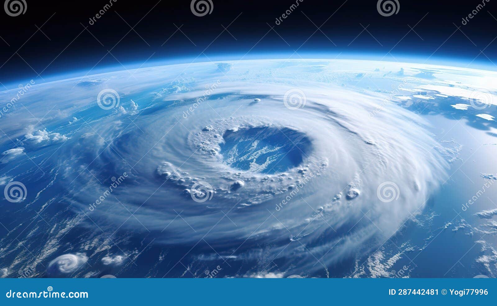 A View of a Super Typhoon Over the Ocean from Space on Earth. Created ...