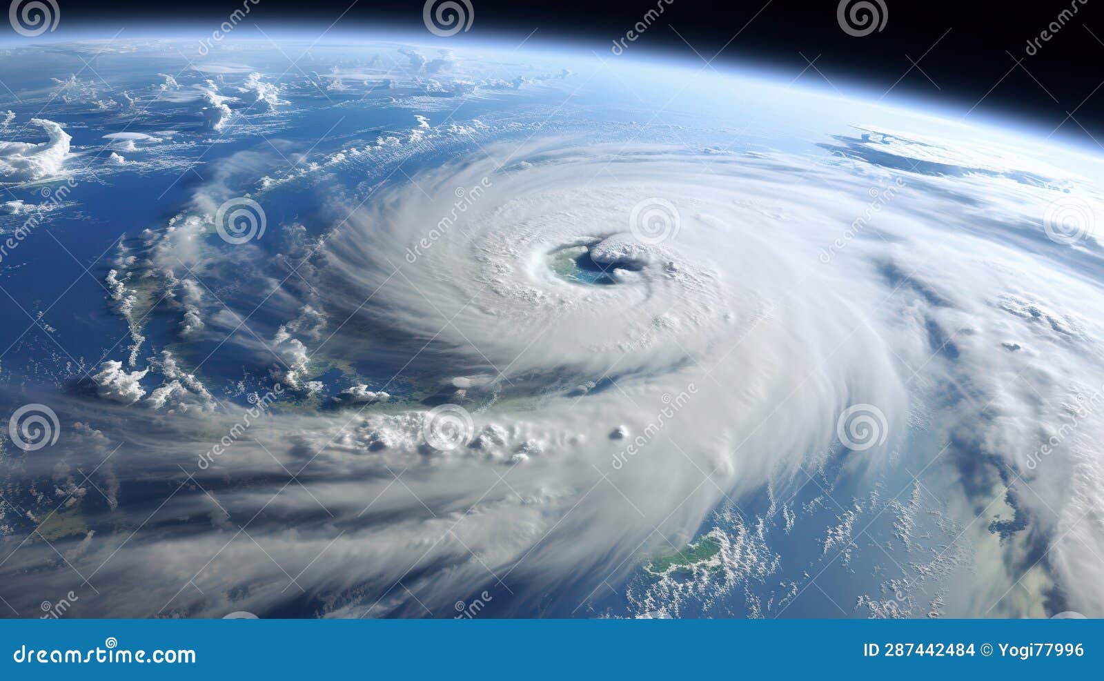 A View of a Super Typhoon Over the Ocean from Space on Earth. Created ...