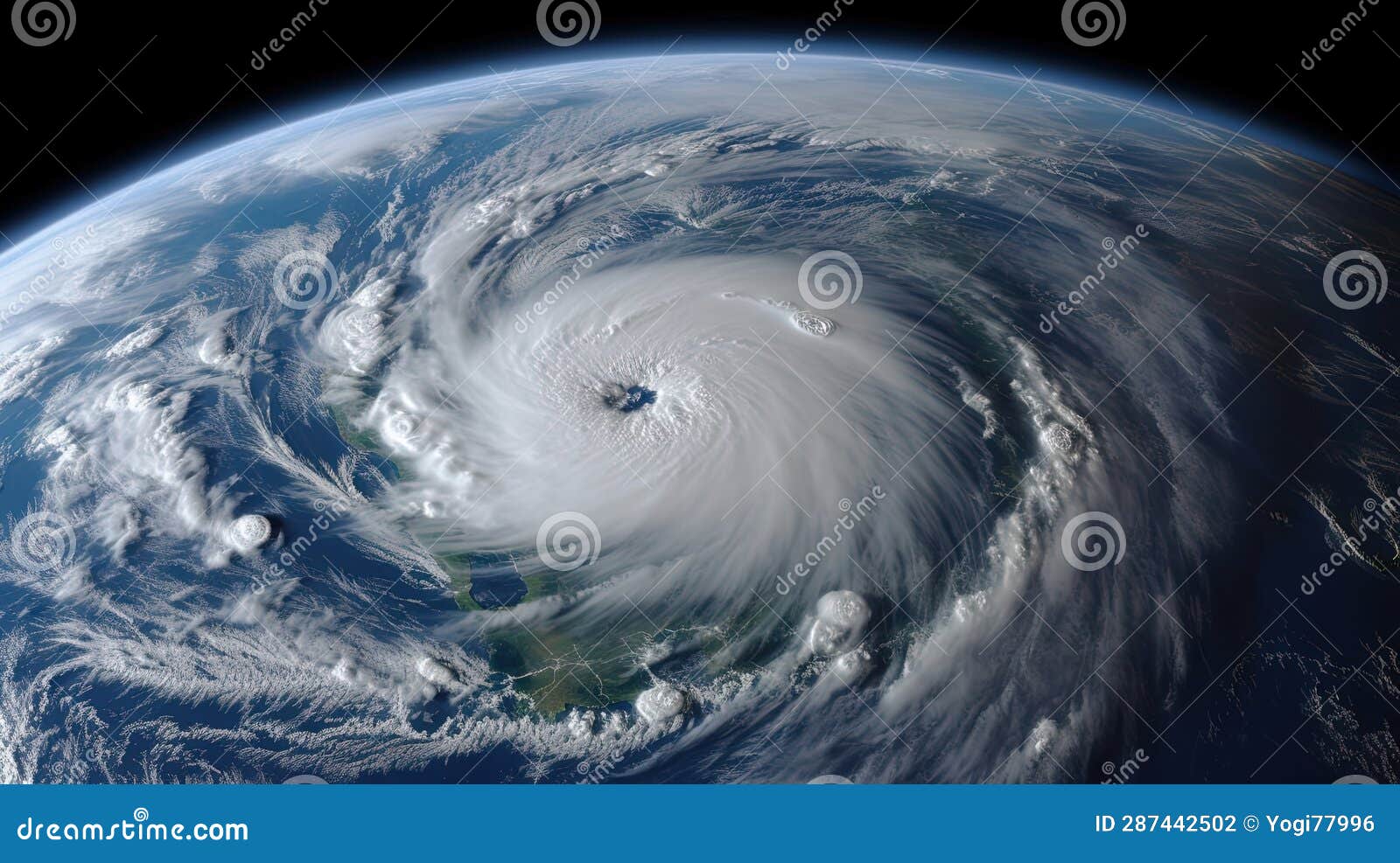 A View of a Super Typhoon Over the Ocean from Space on Earth. Created ...