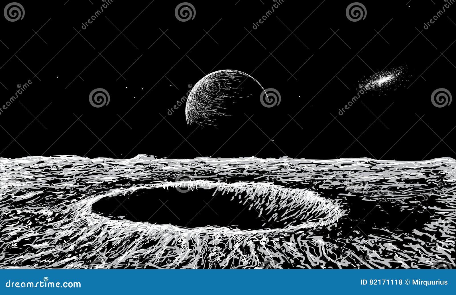 View on Surface of the Moon Stock Vector - Illustration of graphical ...