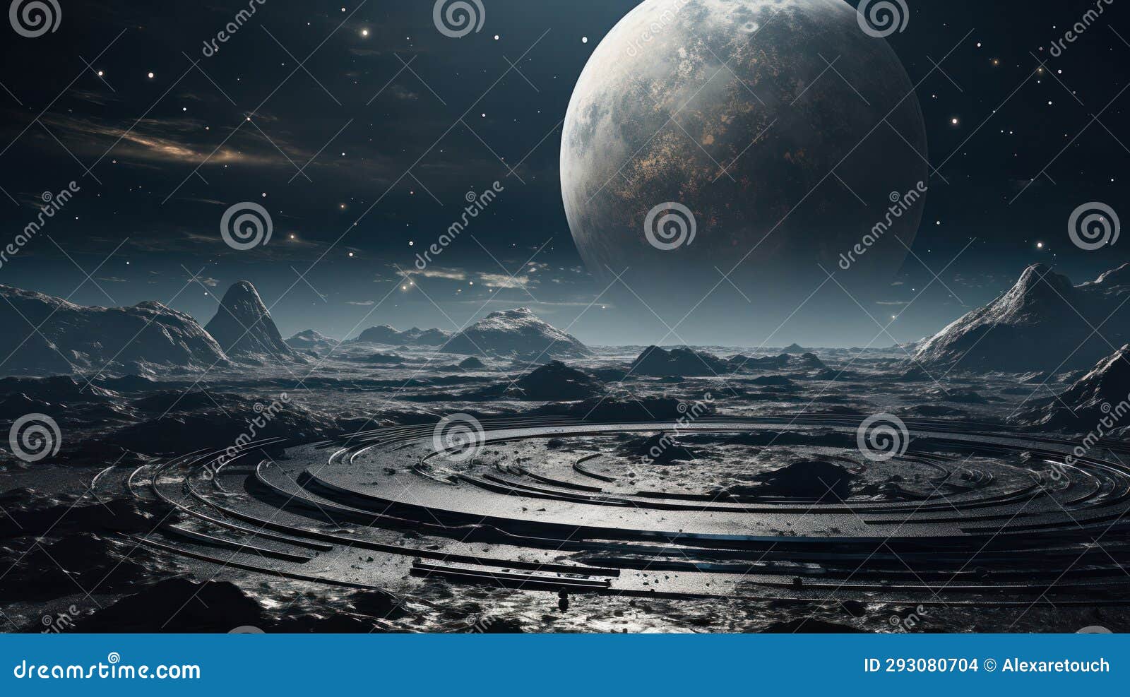 View from the Surface of an Unknown Planet To Outer Space Stock ...