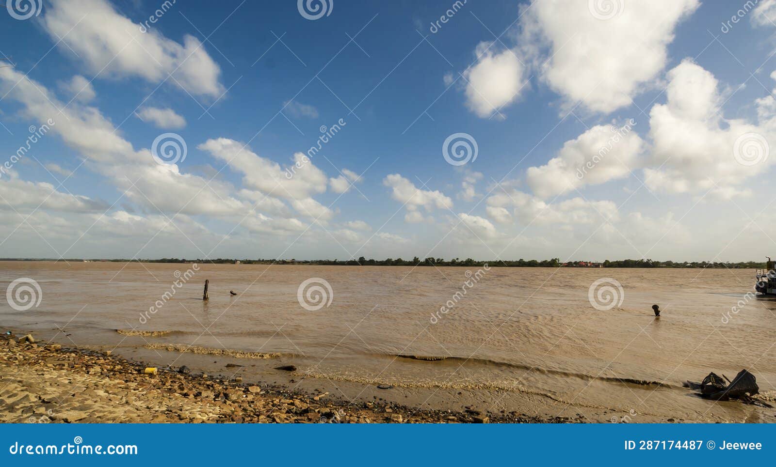 View at the Suriname River from the Waterkant in Paramaribo, Suriname ...