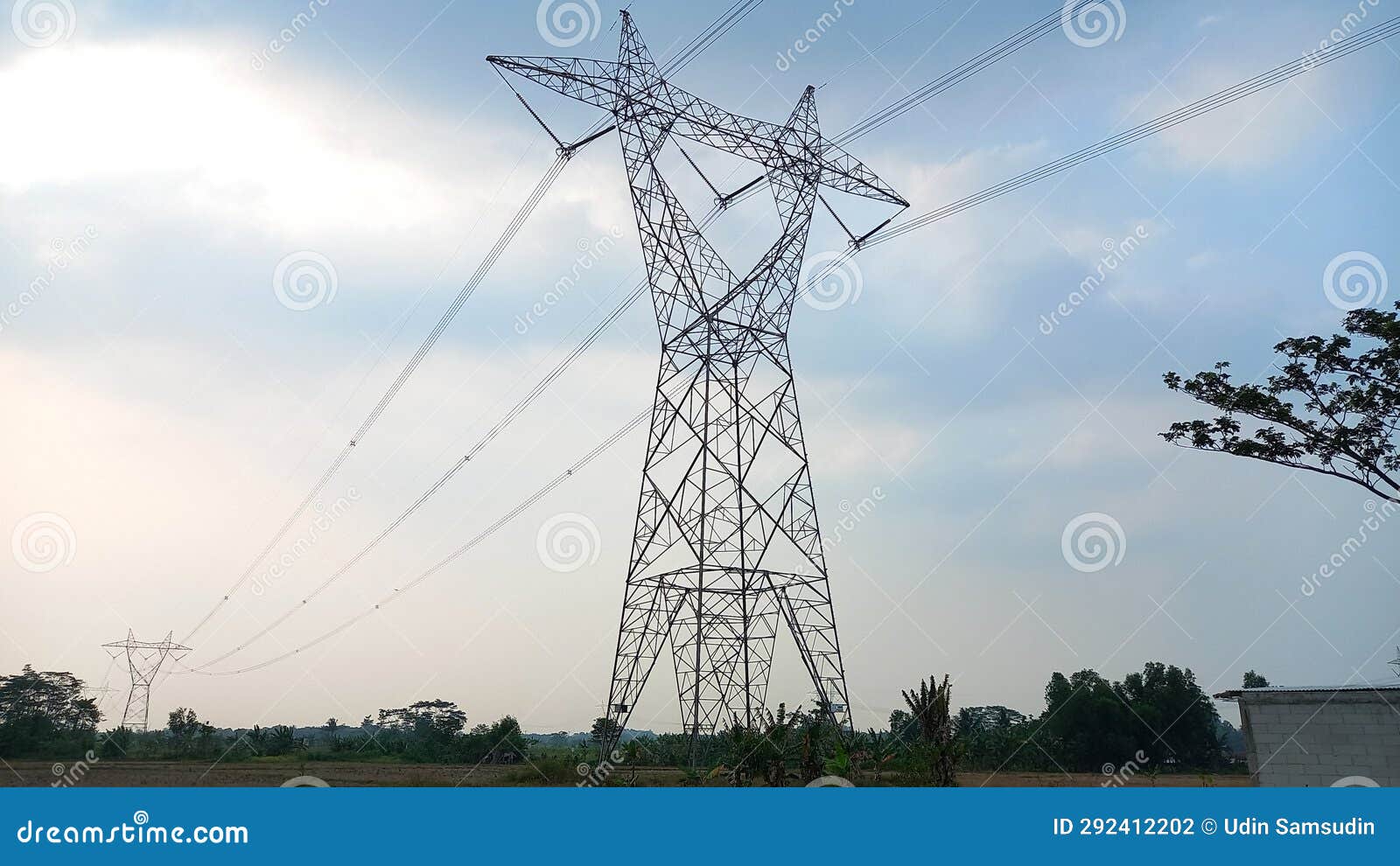 View of the Sutet Tower in the Afternoon on the Edge of the Rice Fields ...