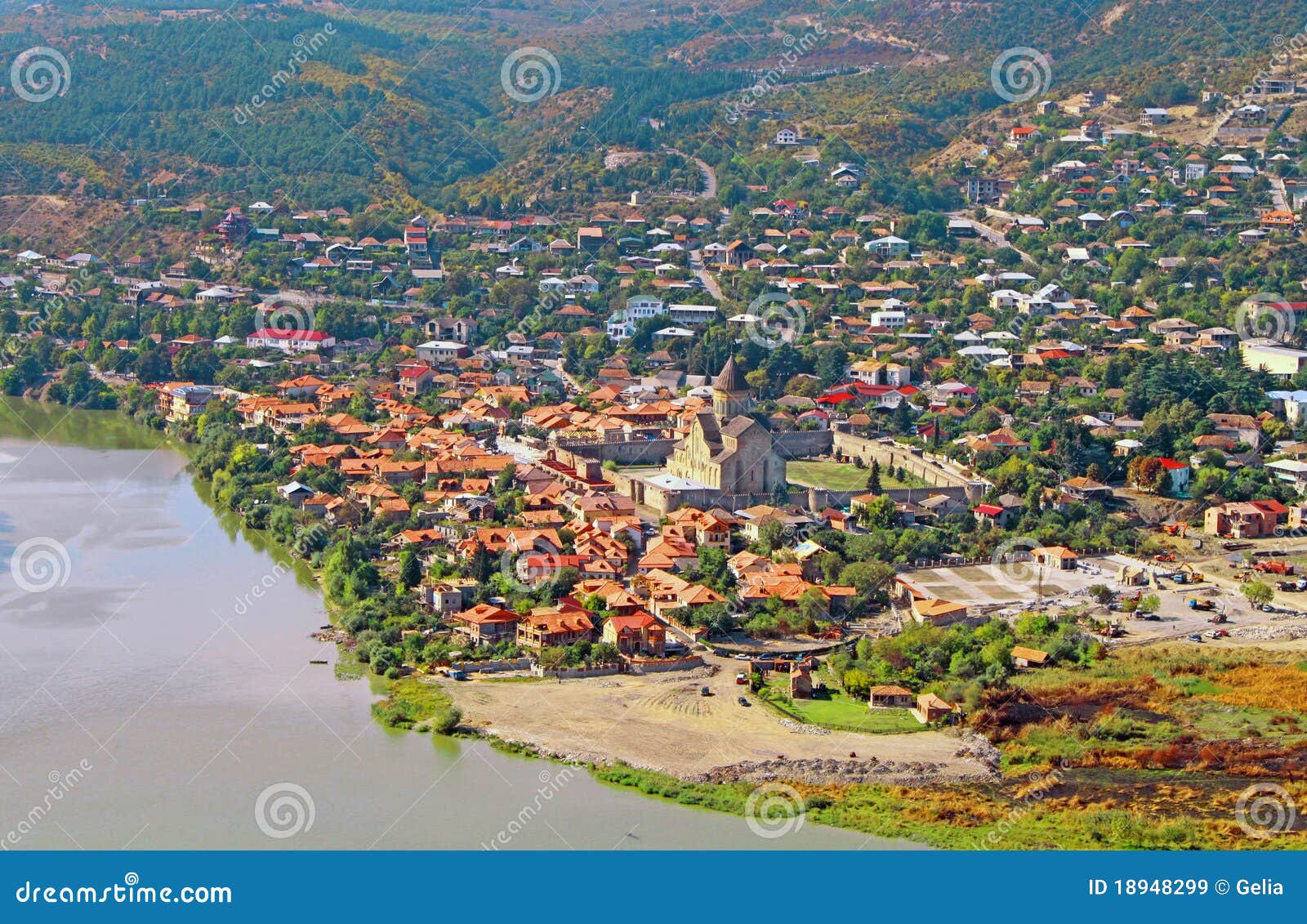 View of Svetitskhoveli Cathedral in Mtskheta Stock Image - Image of ...