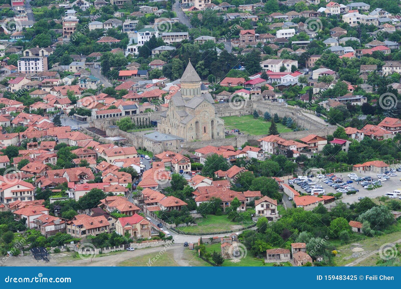 The View of Svetitskhoveli Cathedral in Mtskheta Stock Image - Image of ...