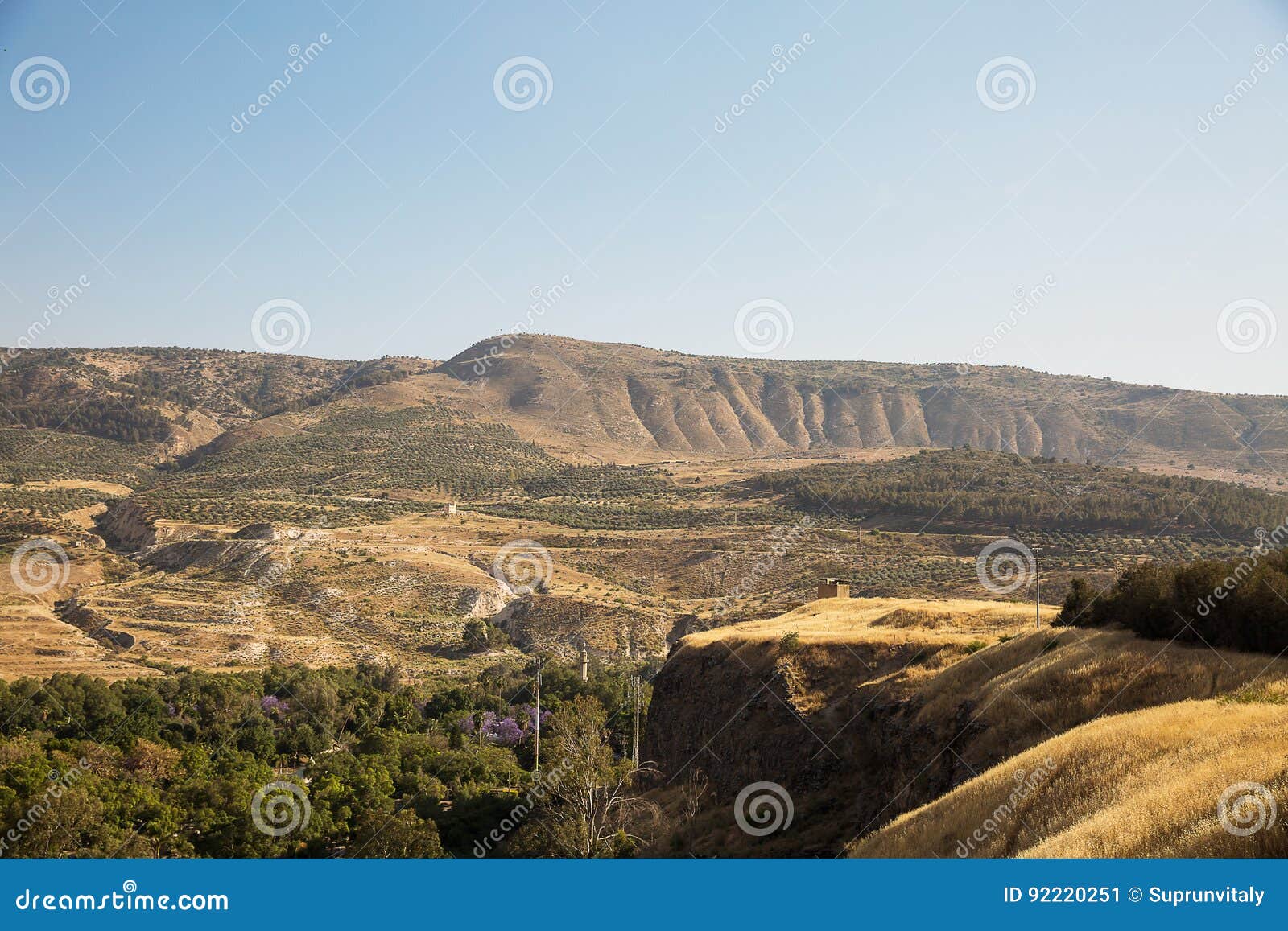 A View of the Syrian Side of the Golan Heights . Stock Image - Image of ...