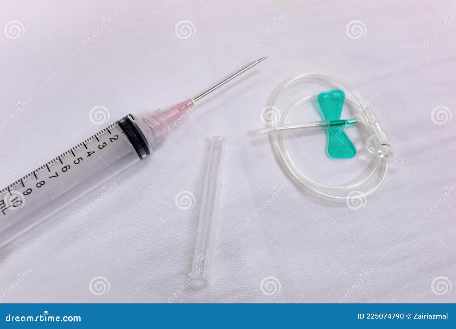 View of a Syringe and Needle on White Background Stock Photo - Image of ...
