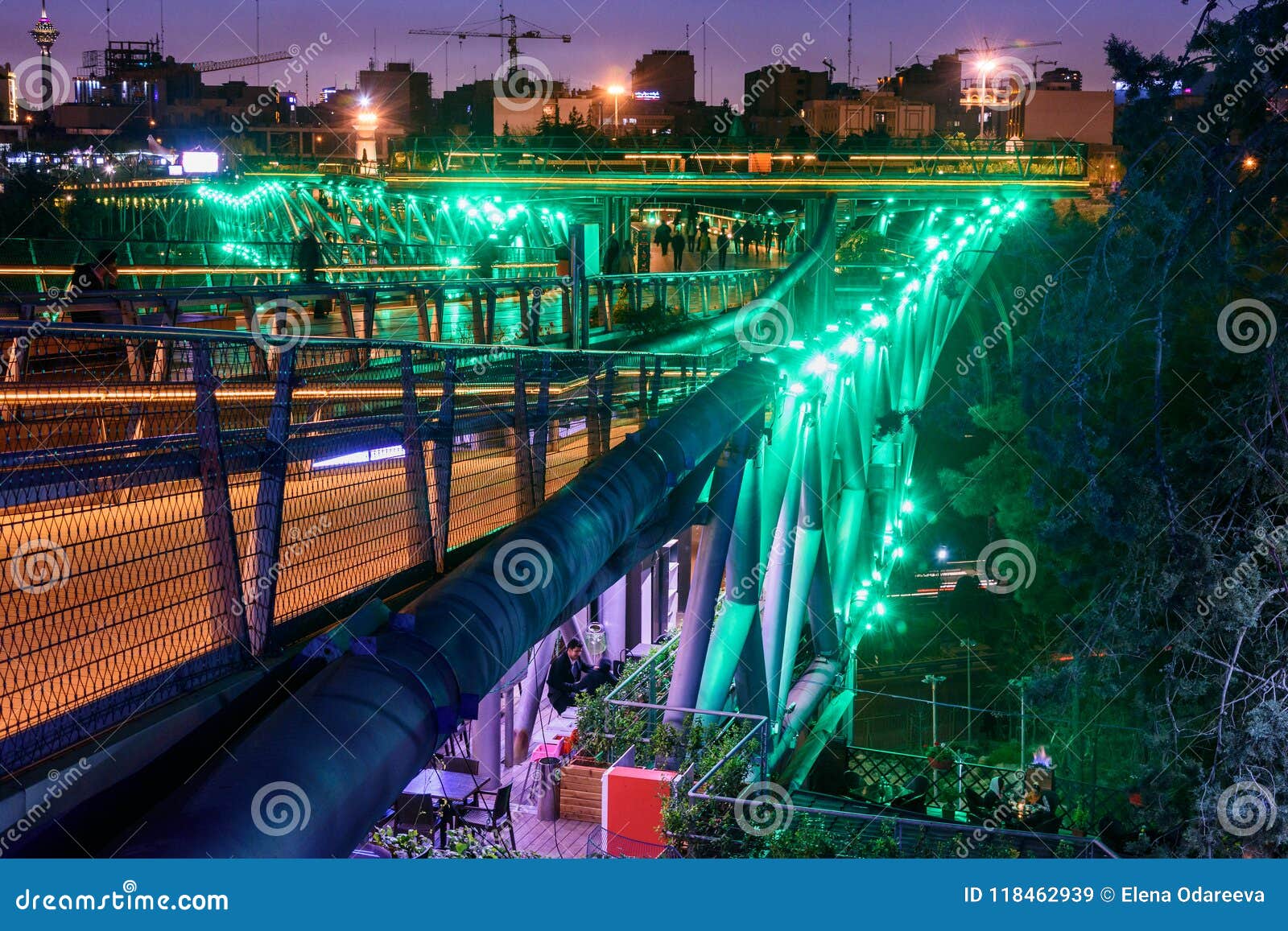 View of Tabiat Bridge at Night in Tehran. Iran Editorial Stock Image ...