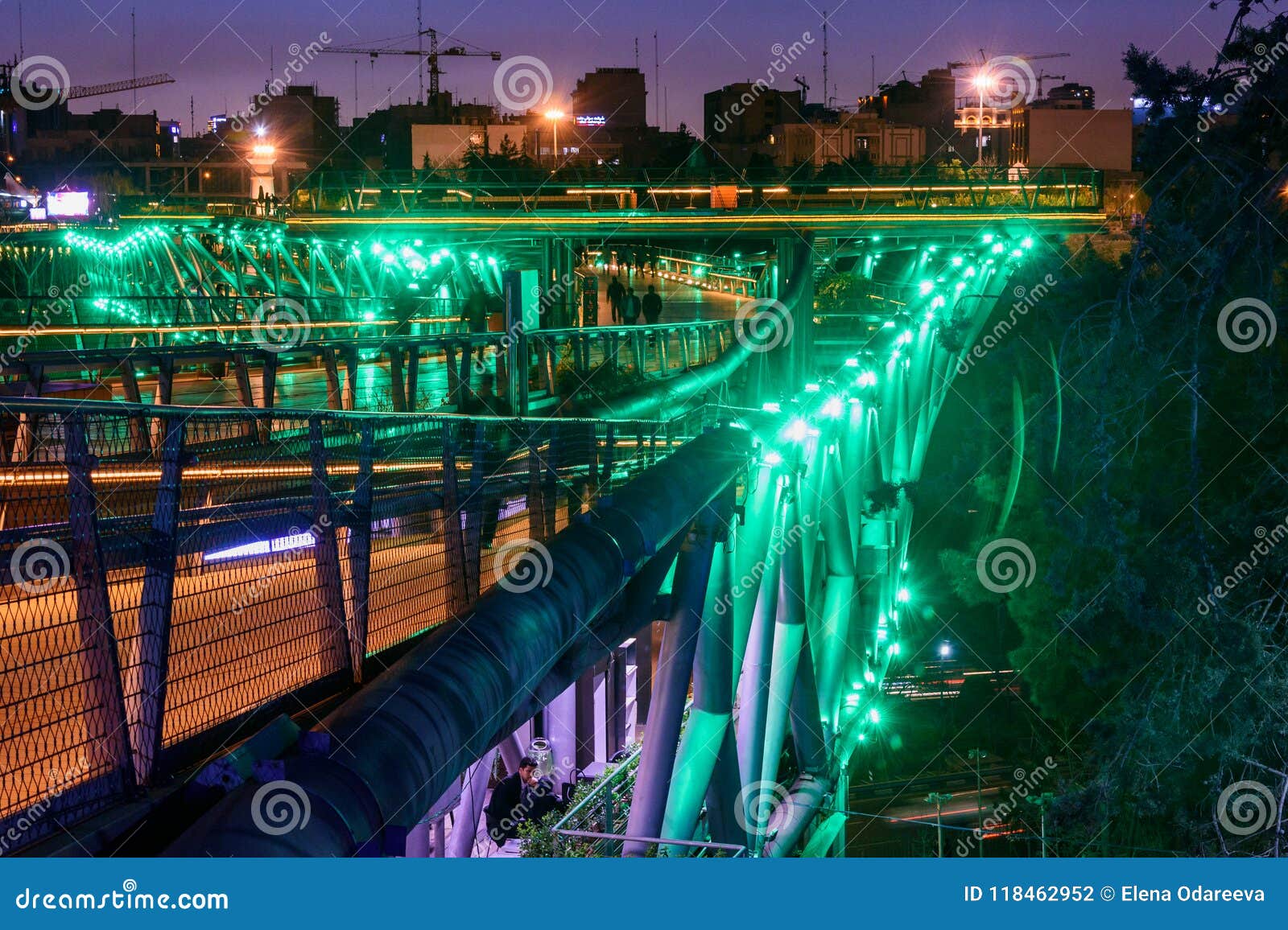 View of Tabiat Bridge at Night in Tehran. Iran Editorial Photography ...