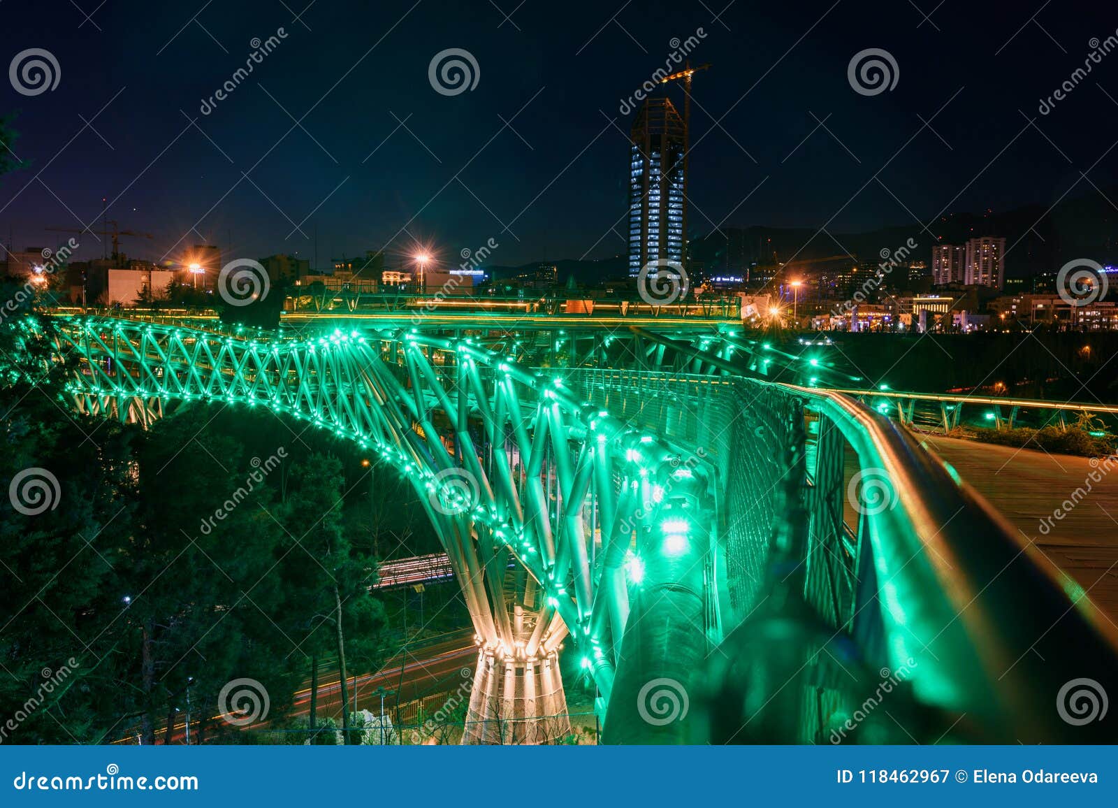 View of Tabiat Bridge at Night in Tehran. Iran Editorial Photography ...