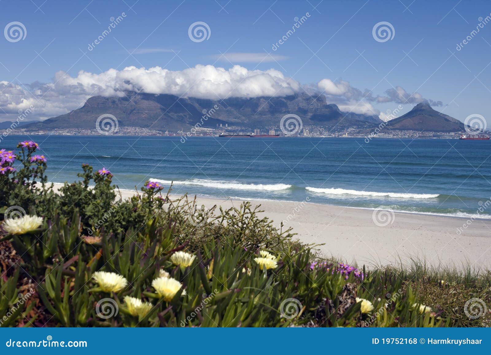 View of Table Mountain and Cape Town, South Africa Stock Photo - Image ...