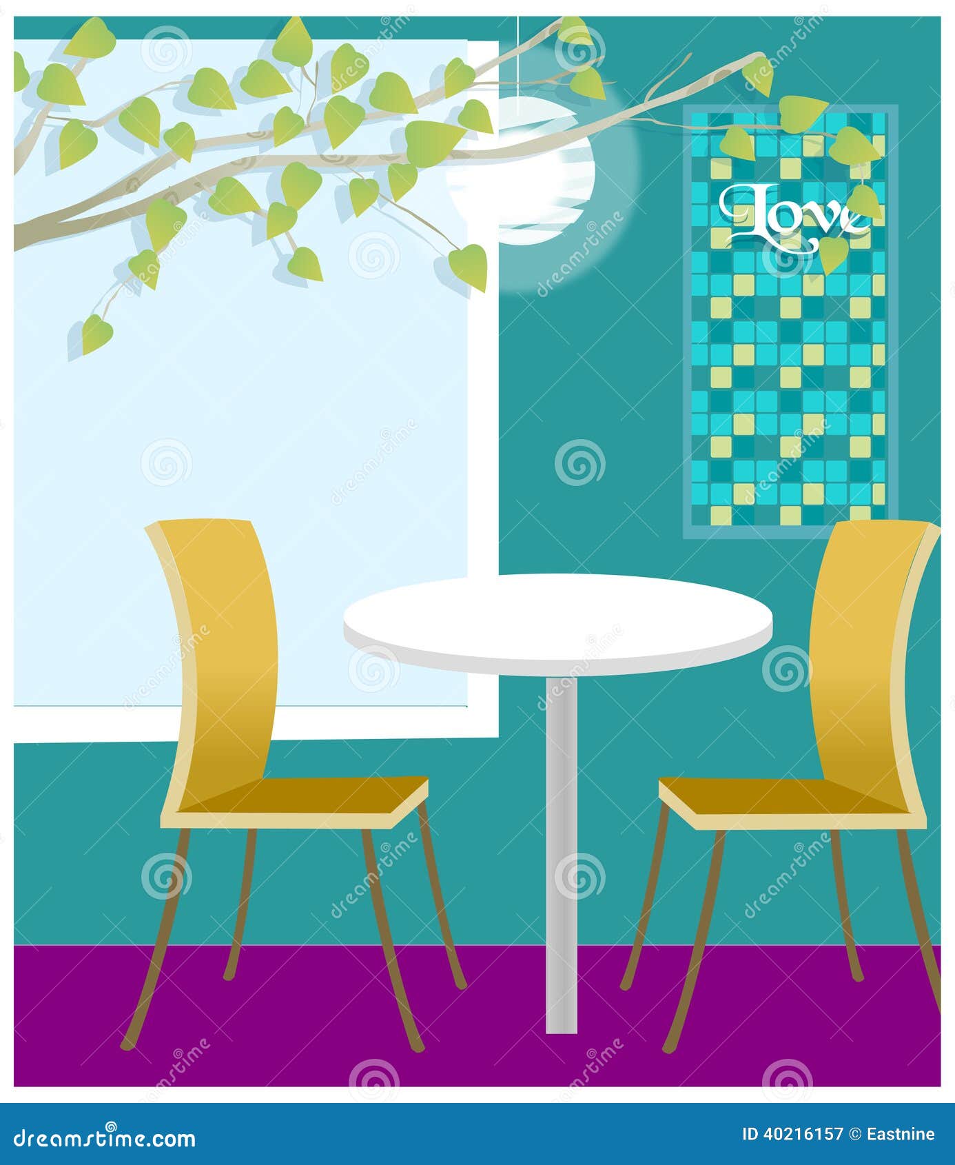 The view of Table stock illustration. Illustration of colorful - 40216157