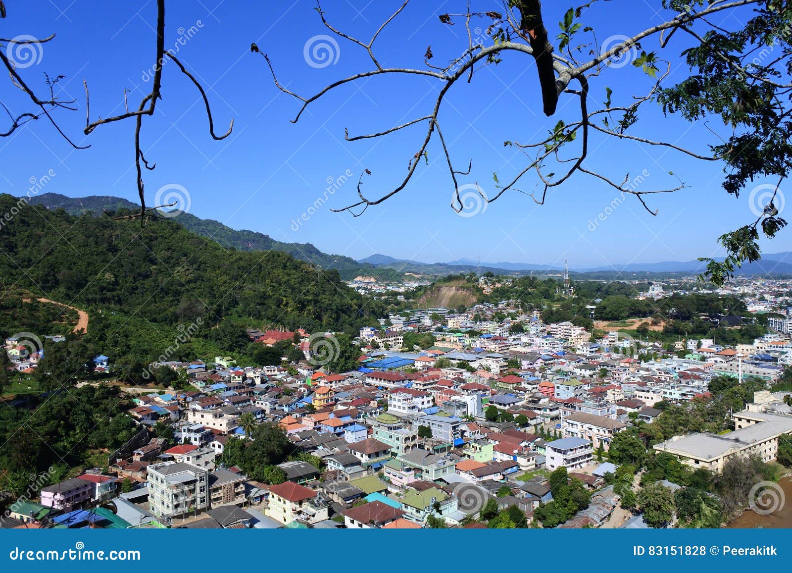 View of Tachileik city stock photo. Image of saen, travel - 83151828