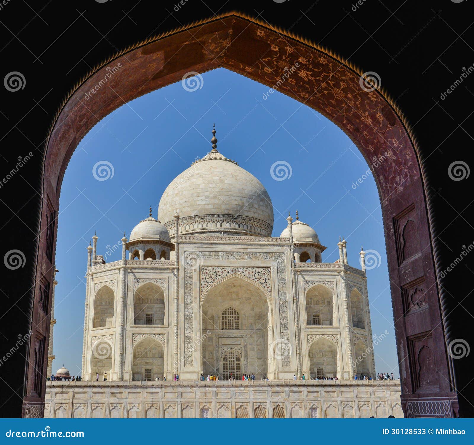 In Frame Taj Mahal, Ivory-white Marble Mausoleum . Editorial Photo ...