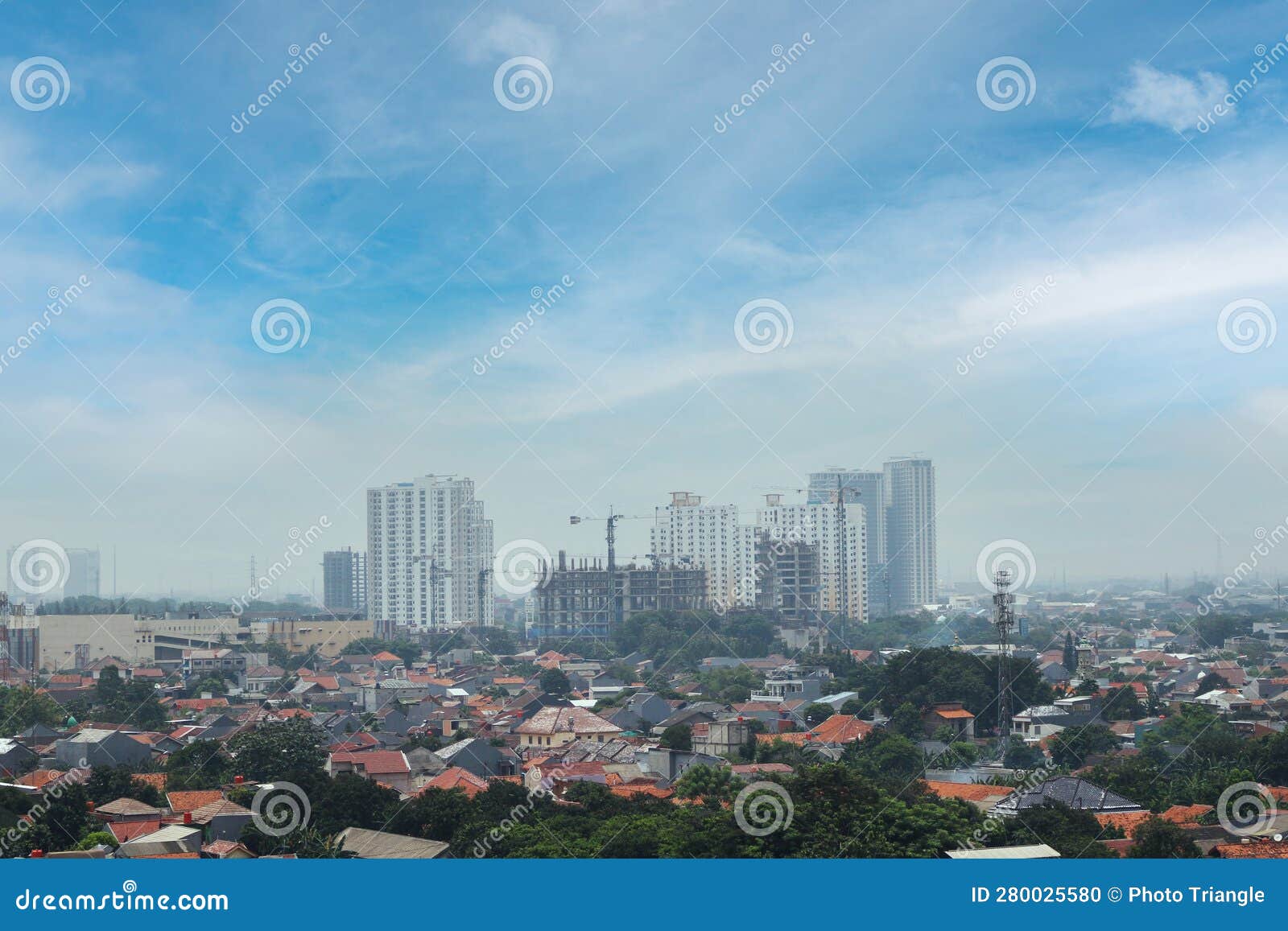 View of Tall Buildings, Seen from the Rooftop Stock Photo - Image of ...