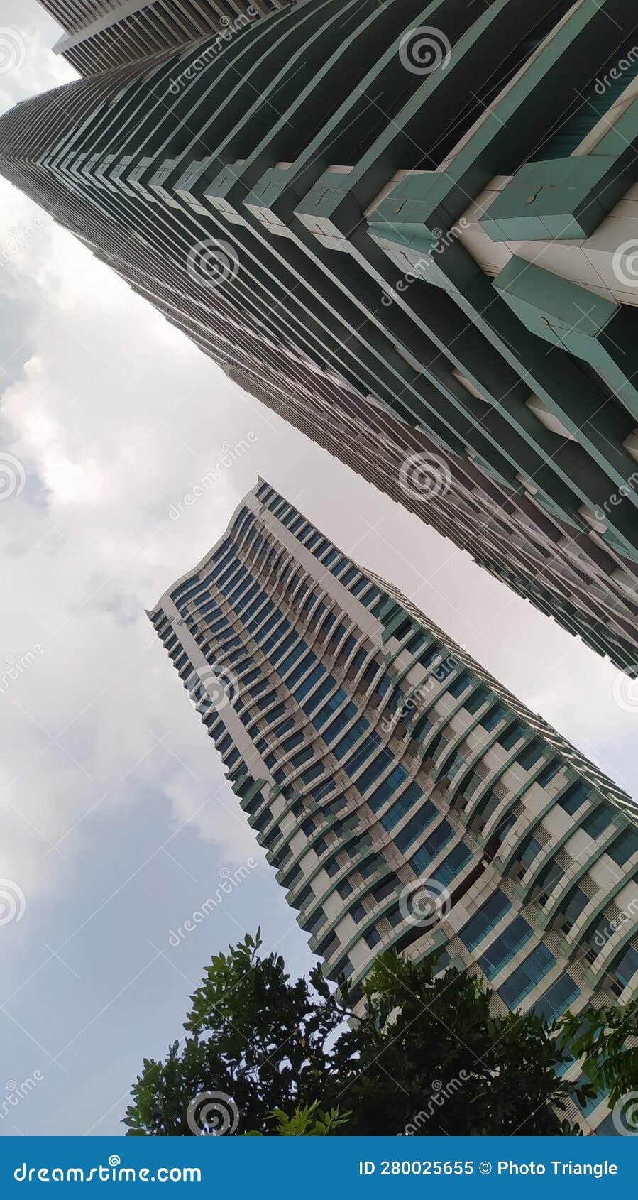 View of Tall Buildings, Seen from the Rooftop Stock Image - Image of ...