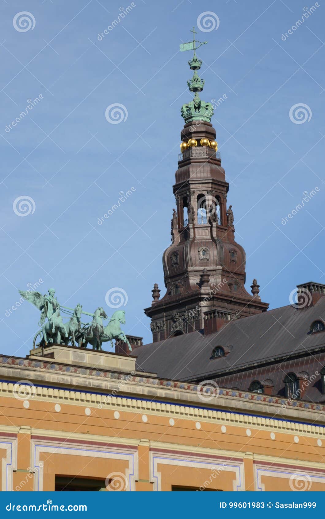 Chariot and Tower stock image. Image of offices, chariot - 99601983