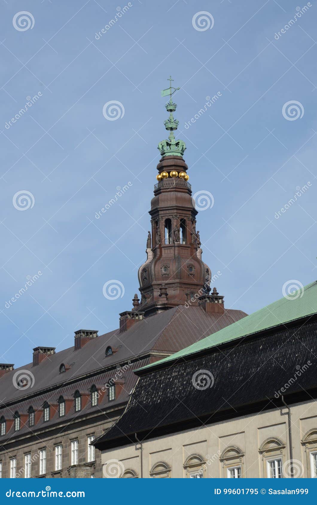 Christiansborg Tower stock image. Image of parliament - 99601795