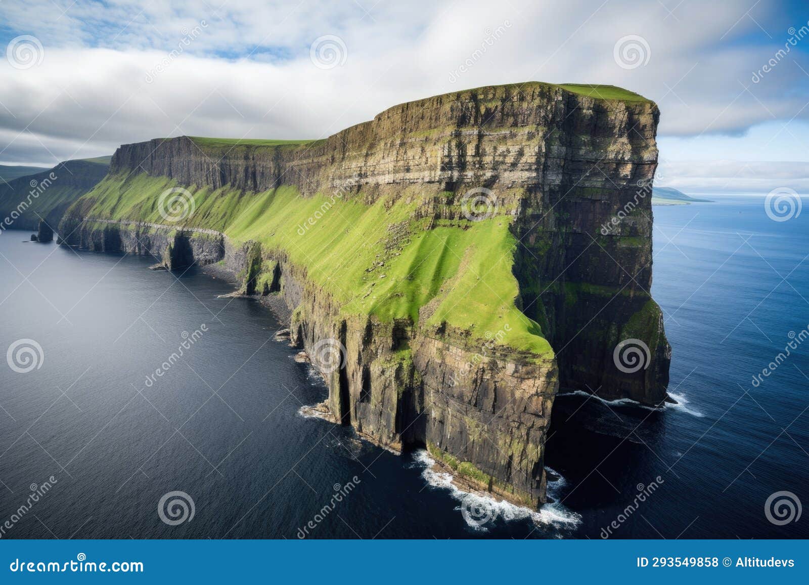 View of Tall, Towering Cliffs Along a Coastline Stock Illustration ...