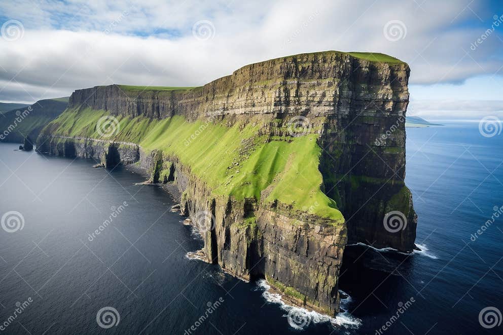 View of Tall, Towering Cliffs Along a Coastline Stock Illustration ...
