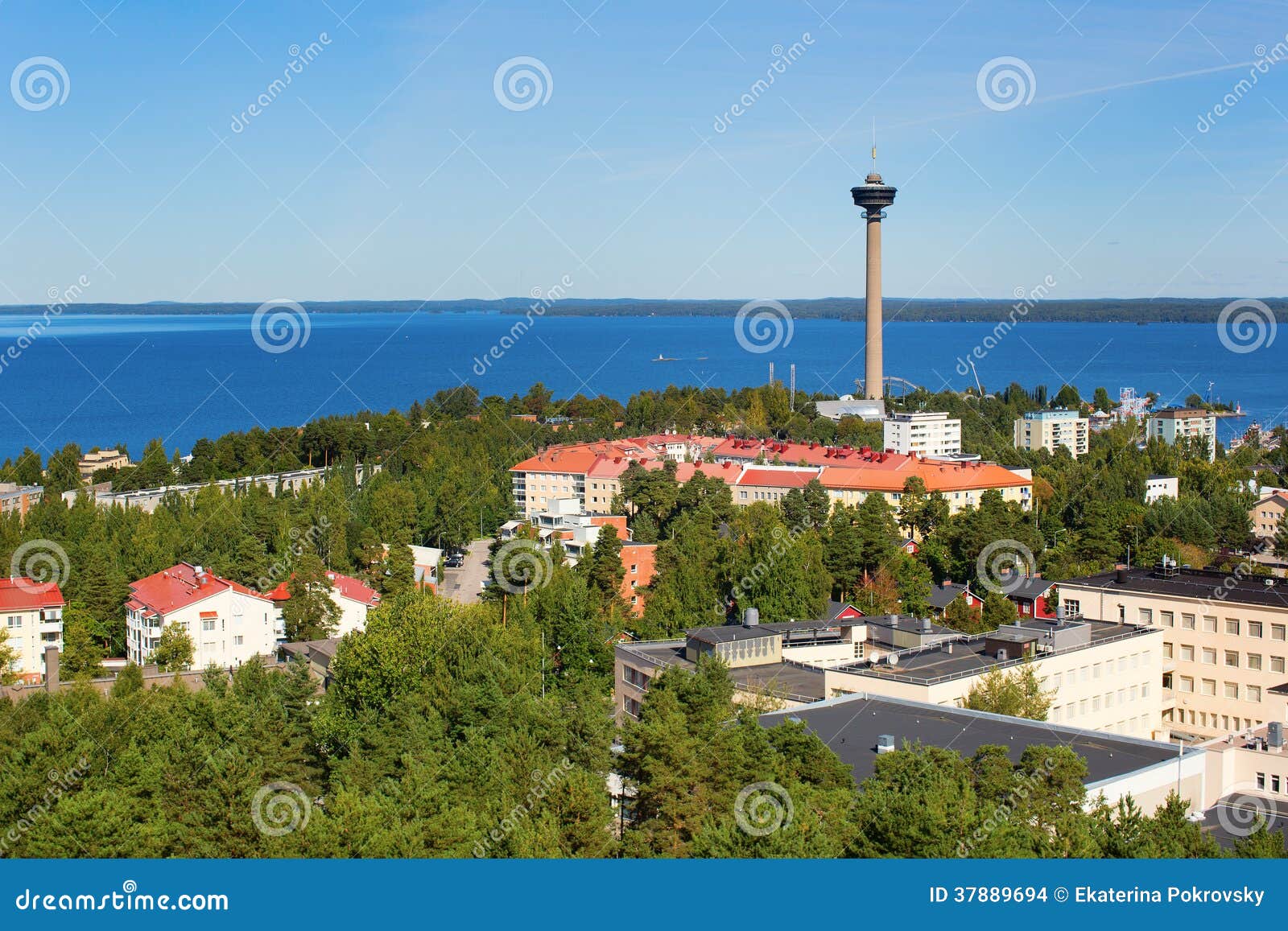 View of Tampere from Pyynikki Tower Stock Photo - Image of city, roof ...