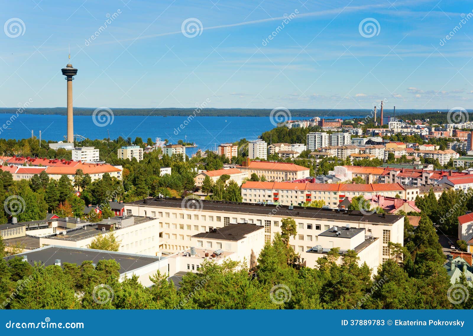 View of Tampere from Pyynikki Tower Stock Image - Image of suomi ...