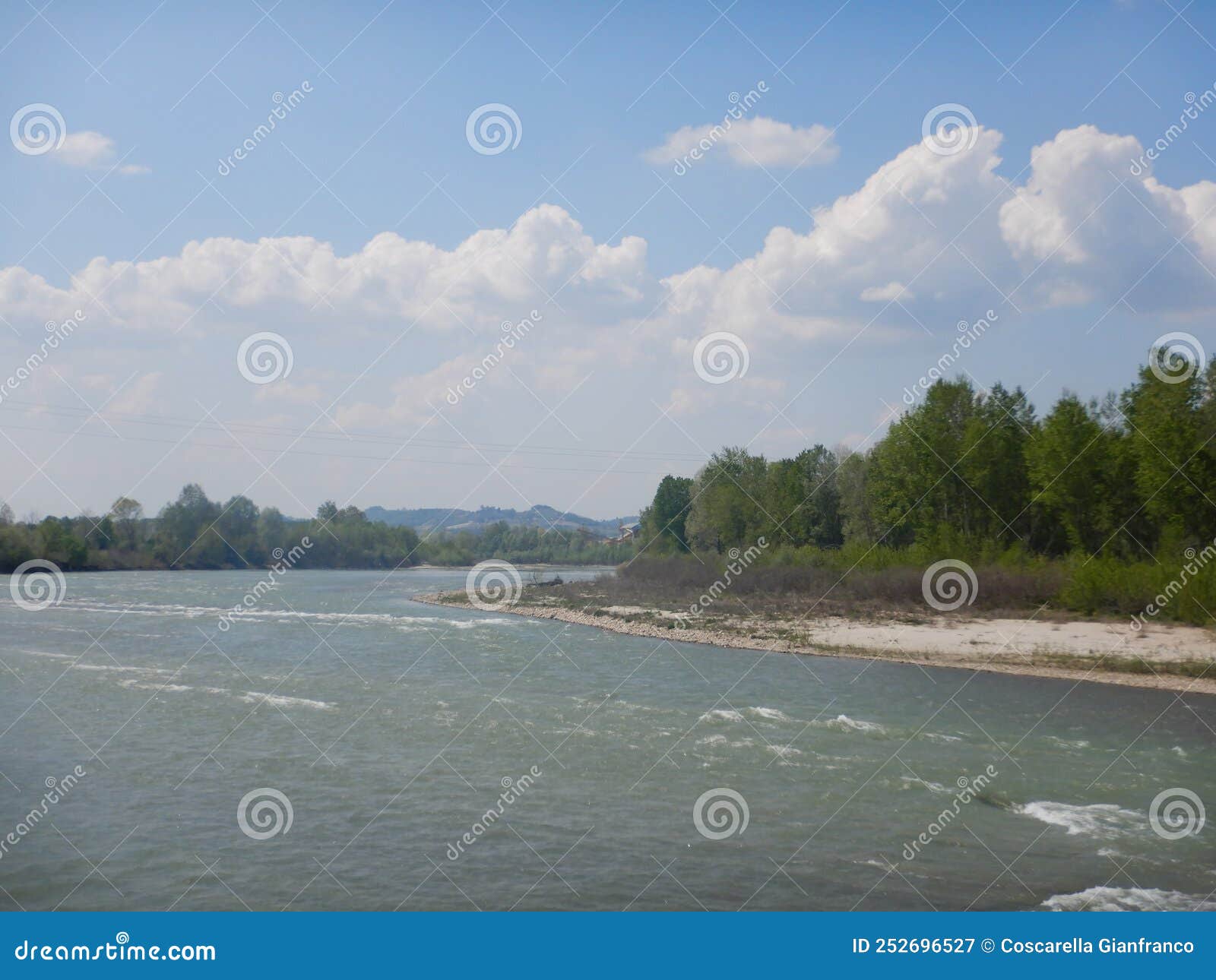 View of the Tanaro River in the Langhe, Piedmont Italy Stock Image ...