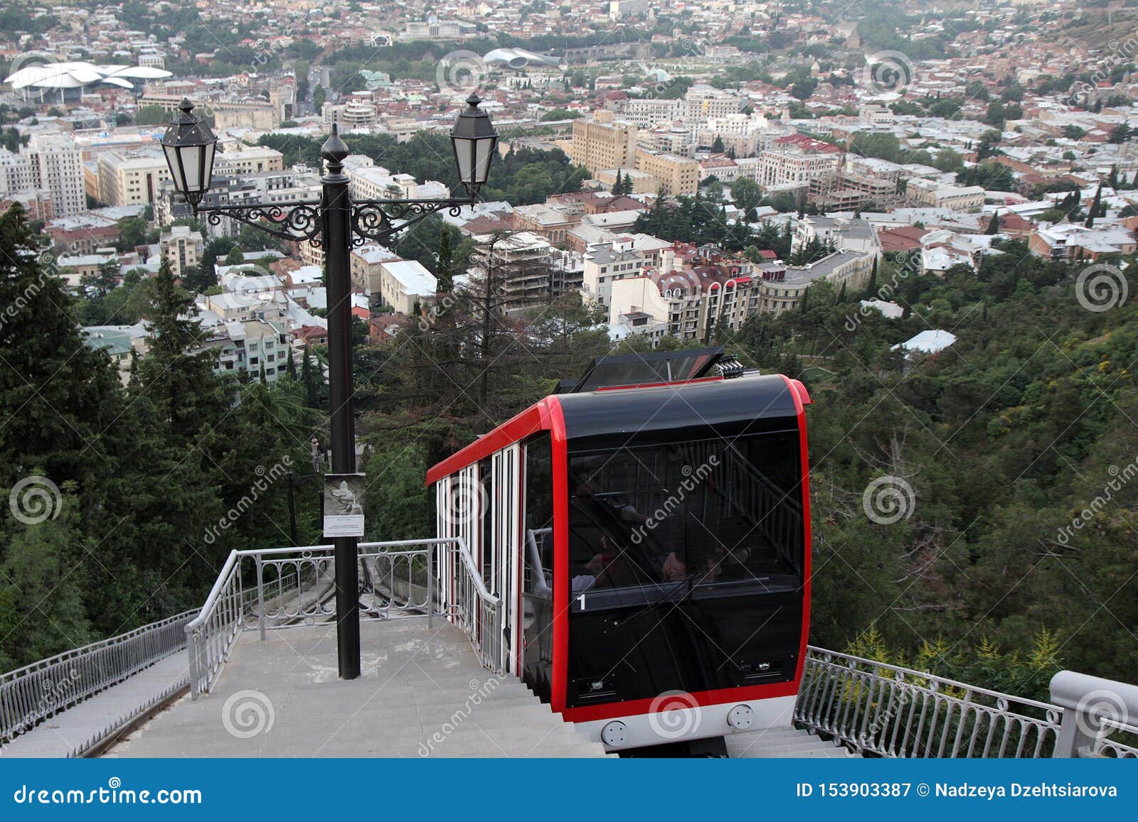 Tbilisi, Mtatsminda Funicular Lower Station Building. Night View. April ...