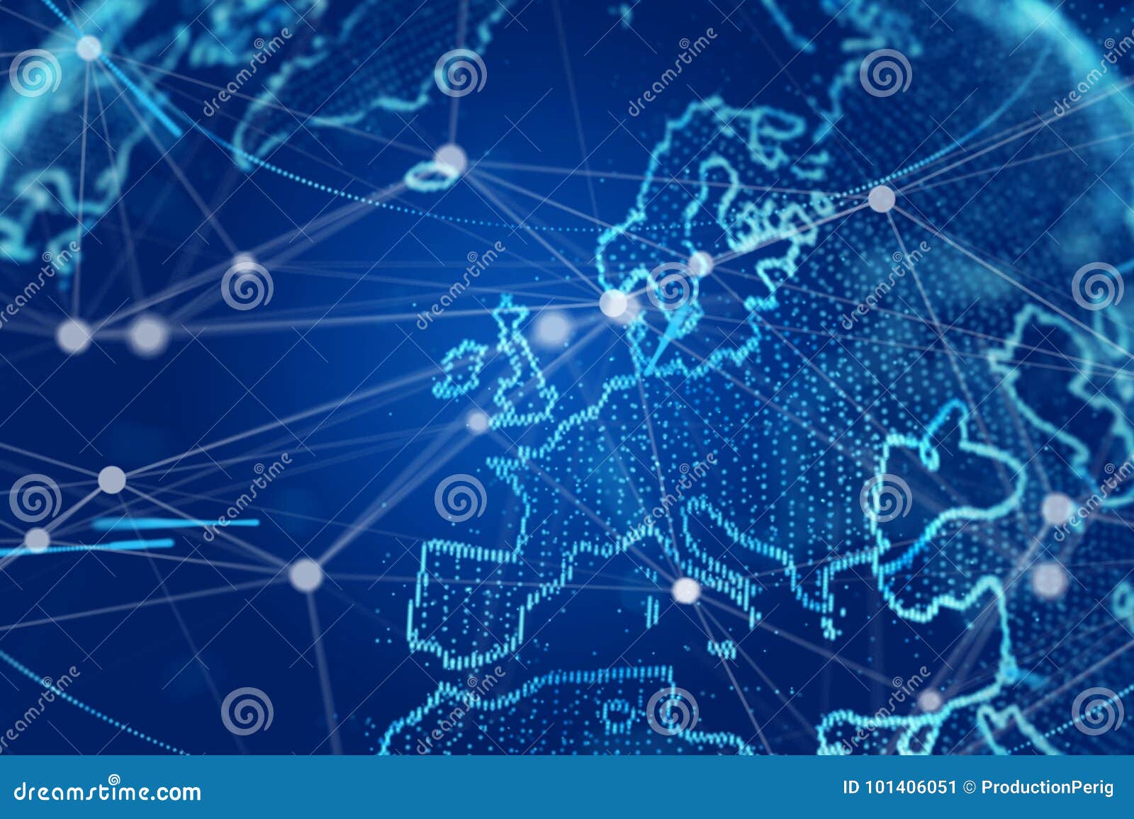 Tech World Map Isolated on a Color Background Stock Illustration ...